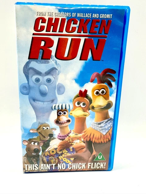 CHICKEN RUN 2000 VHS Tape Vtg Animation Aardman Blue Case NICK PARK Mel ...