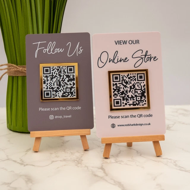 MINI QR CODE Social Media Display Sign £17.95 - PicClick UK
