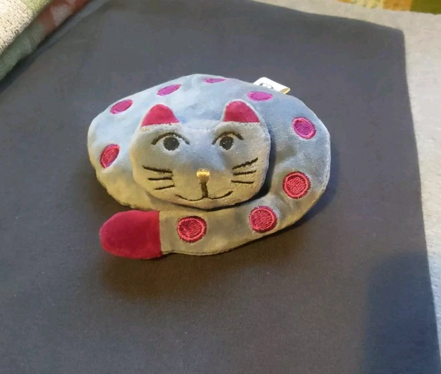 JELLYCAT CAT NAP, blue with purple spots, excellent condition, retired ...