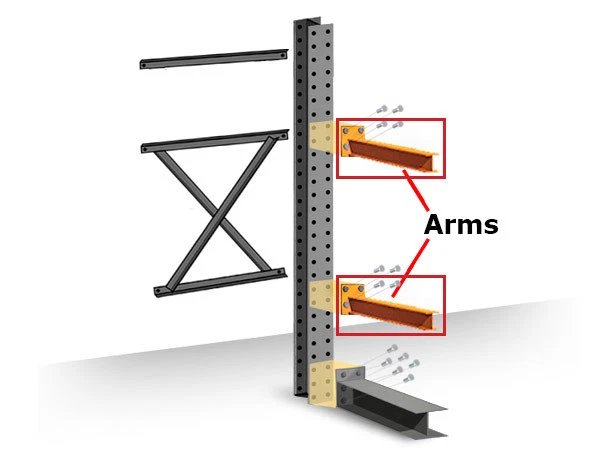 STRUCTURAL CANTILEVER RACKING Straight Arm - 48" x 4" Heavy Duty Arm ...