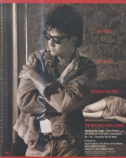 SFBK20 PICTURE/ADVERT 13X11 PAUL YOUNG : BETWEEN TWO FIRES ALBUM £13.99 - PicClick UK