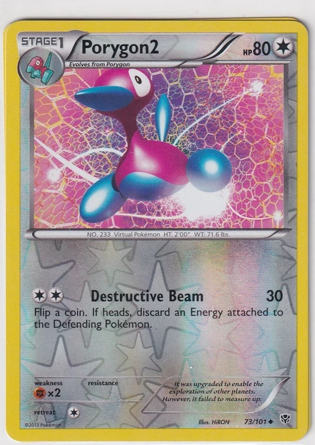 POKEMON MAPPA PLASMA Blaster No. 73/101 Porygon2 Reverse Holo Inglese ...