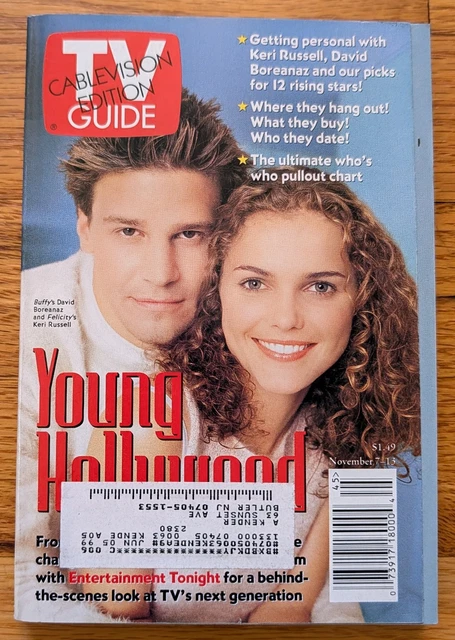 TV GUIDE 1998 Issue #2380 November 7-13 David Boreanaz & Keri Russell - Felicity £4.16 - PicClick UK