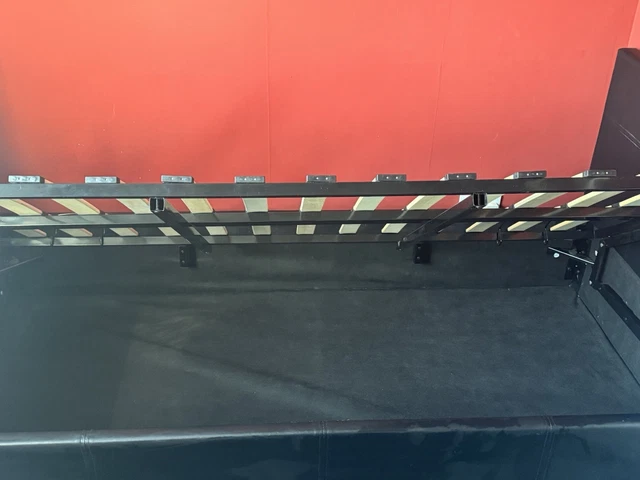 BLACK FAUX LEATHER Single Side Lift Gas Lift Storage Bed £52.70 ...