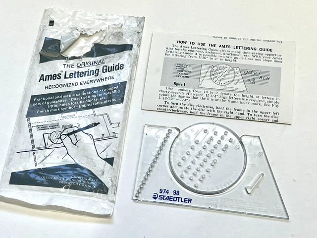 STAEDTLER AMES LETTERING Guide Fractional & Metric Calibrations $9.99 ...