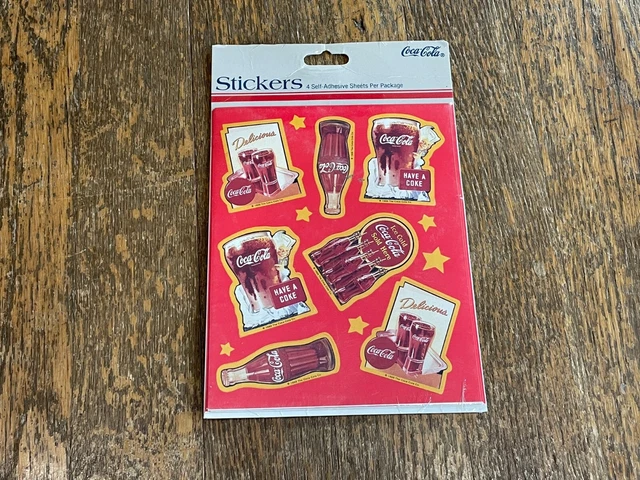 VINTAGE COCA COLA Stickers Self-Adhesive - 4 Sheets Total 1980's Coke £ ...