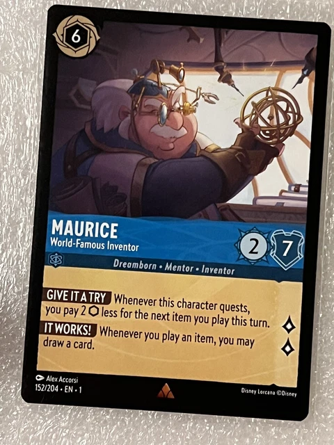 MAURICE WORLD-FAMOUS INVENTOR 152/204 Disney Lorcana Rare Non-Holo NM ...