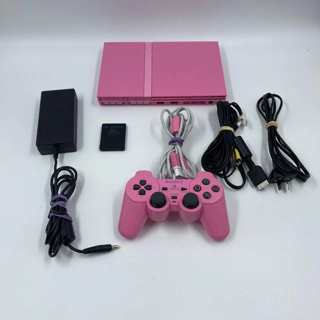 PS2 PLAYSTATION 2 Pink Slim Console + Controller + Memory Card 04F4 ...
