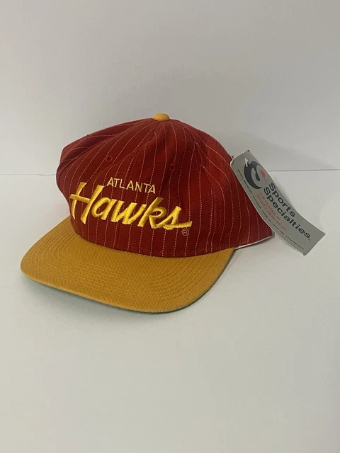 ATLANTA HAWKS VINTAGE 90s Sports Specialties Script Pinstripes Snapback ...