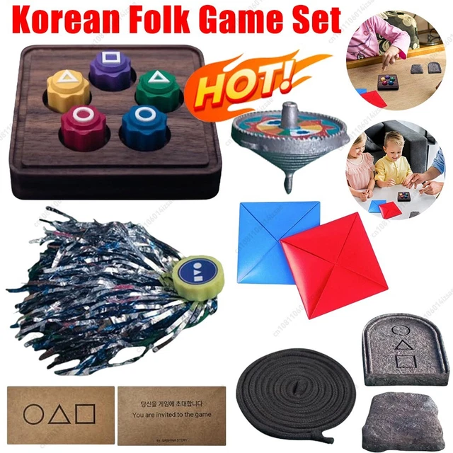 SQUID GAME 2 Six Legs Spiel Set (DDAKJI Flying Stone Gong-Gi Kreisel ...