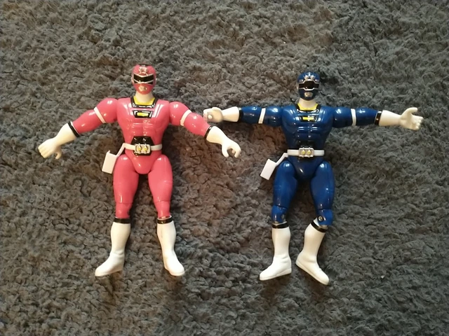 POWER RANGERS TURBO Red And Blue Ranger 5.5" BANDAI 1997 £8.00 ...