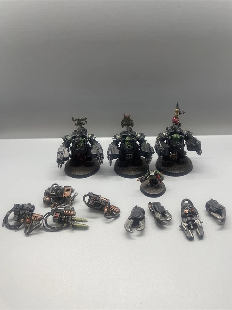 WARHAMMER 40K PEINT & Based Ork Meganobz Power Klaw Kill Saw Combi Mek ...