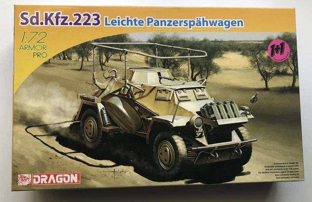 DRAGON MODEL 7420 Sd.Kfz.223 Leichte Panzerspahwagen 1/72 1+1 = 2 Kits ...