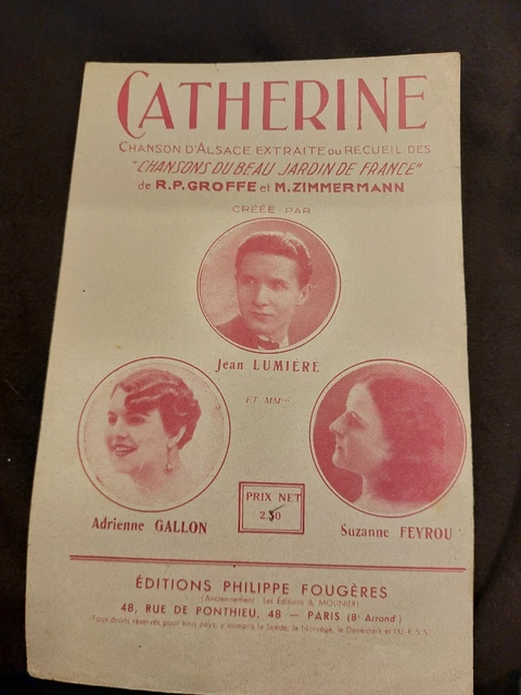 SPARTITO CATHERINE LUCE Gallone Feyrou Sheet Music EUR 16,05 - PicClick IT