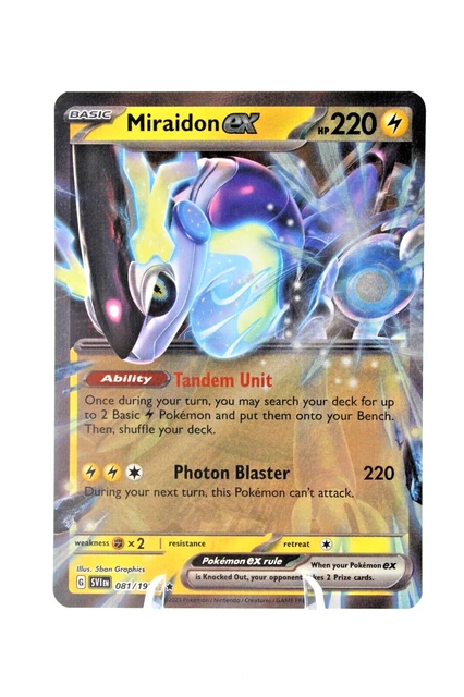 MIRAIDON EX 081/198 Scarlet & Violet Pokémon Cartes à Collectionner ...