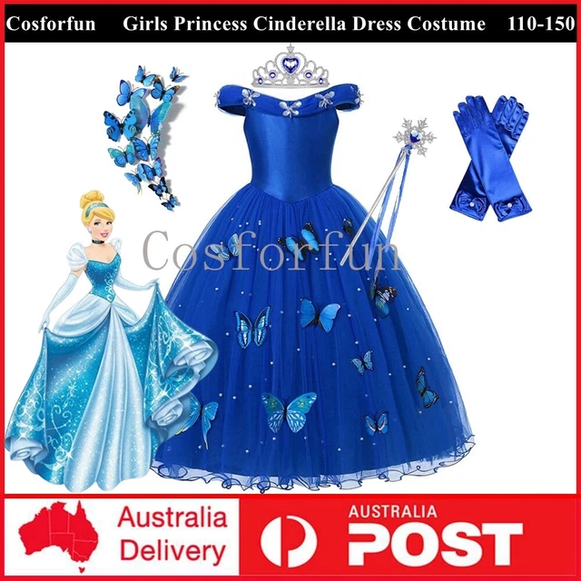 DISNEY PRINCESS COSPLAY Girls Party Cinderella Dress Up Kids Fancy ...