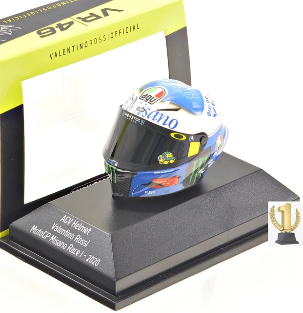 1:8 MINICHAMPS 399200076 mini helm, Rossi MotoGP Misano 2020 race 1 EUR ...