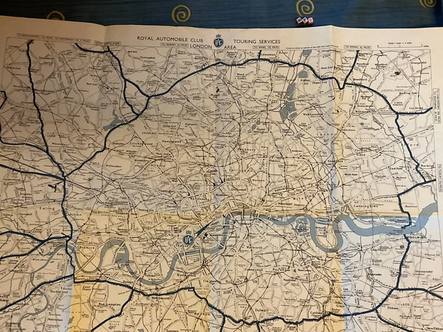 RARE VINTAGE MAP , RAC MAP OF LONDON Double Sided £16.99 - PicClick UK