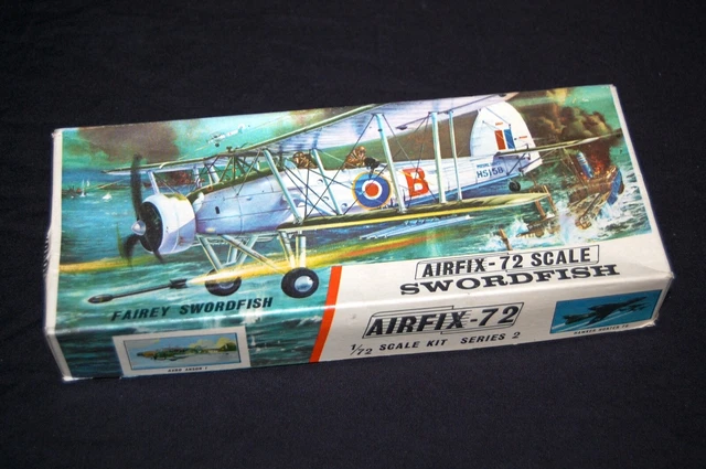 AIRFIX 1/72 SCALE Fairey Swordfish Mk.II Model Kit 1963 Red Stripe ...