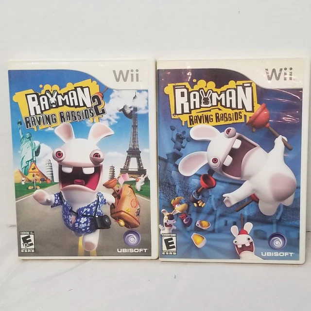 RAYMAN RAVING RABBIDS 1 + 2 GAME BUNDLE Nintendo Wii Disk + Case £11.39 ...