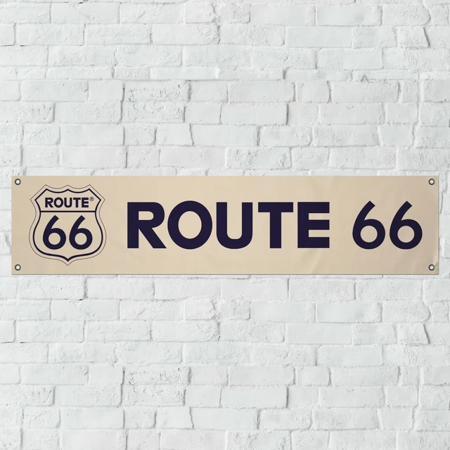 ROUTE 66 BANNER Garage Workshop PVC Sign Trackside Car Display £10.49 ...