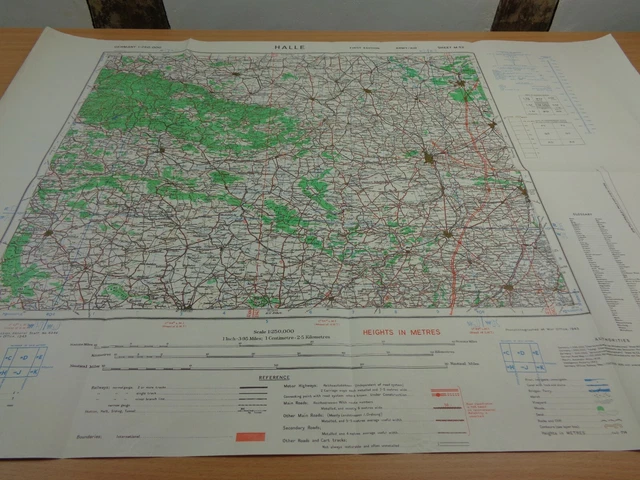 WW2 RAF / ARMY map of GERMANY entitled "HALLE" (+ DESSAU etc) £29.99 ...