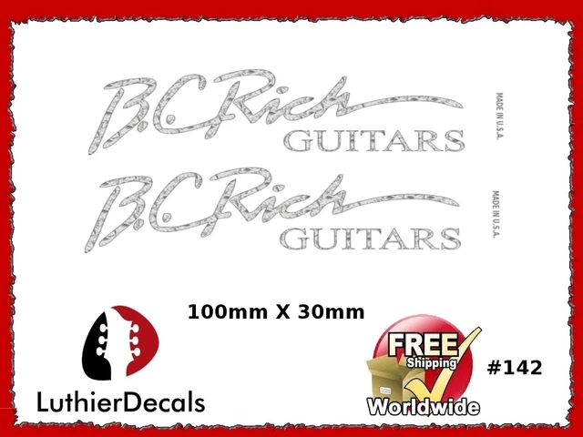BC RICH GUITAR Decal Headstock Decal Restoration Waterslide Logo inlay ...