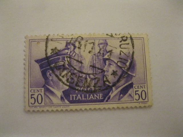 RARO FRANCOBOLLO HITLER MUSSOLINI poste italiane 50 cent viaggiato ...