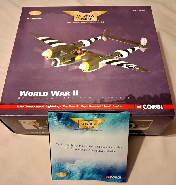 CORGI AA36602, P-38J 'Droop Snoot' Lightning 'Eze Does It', scale 1:72 ...
