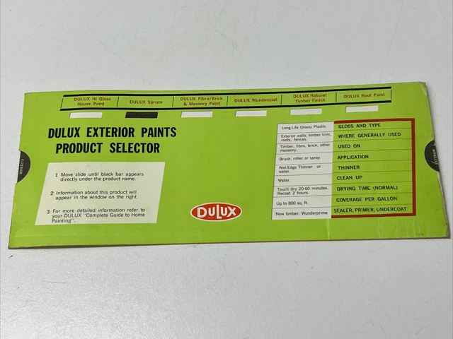 VINTAGE DULUX PAINT CHART 1969 1960s INTERIOR DESIGN HOME HOUSE ...