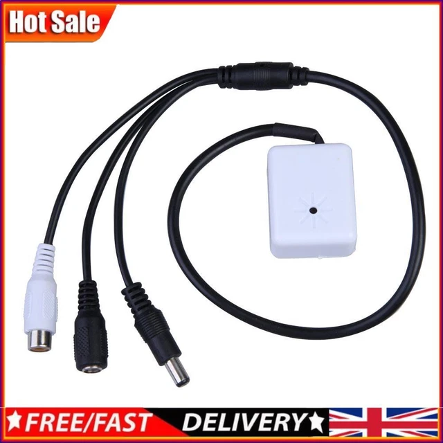 PREAMP AMPLIFIED PICKUP Device Mic 100m² Wide Range for CCTV/IP Camera ...