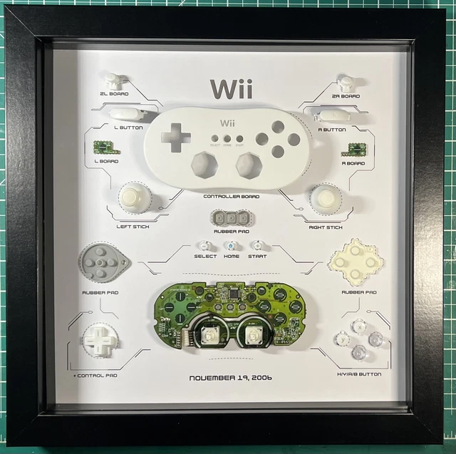 NINTENDO GAMECUBE SILVER Controller Original Teardown Wall Frame EUR ...