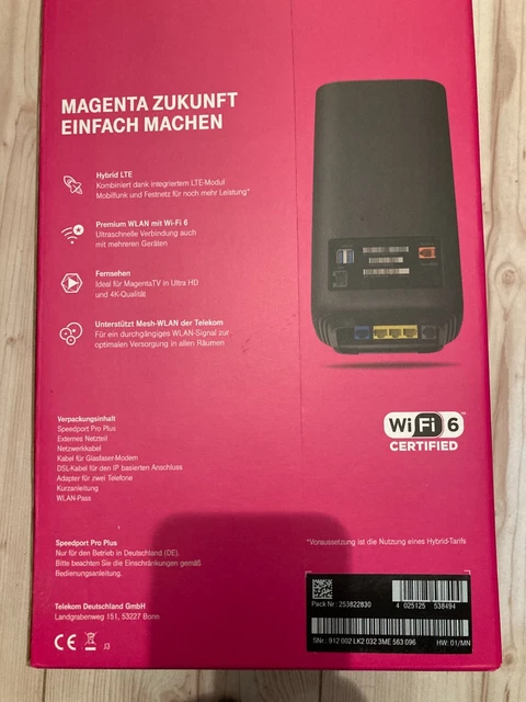 TELEKOM SPEEDPORT PRO Plus Hybrid, LTE WLAN-Router, Nachfolger des ...