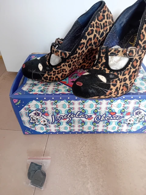 IRREGULAR CHOICE- WEDGE- Cat- Leopard Print Shies - Size 7 £28.13 ...