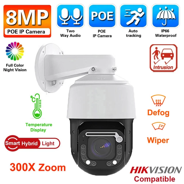 HIKVISION COMPATIBLE 4K 8MP 20fps 300X Zoom POE Speed Dome PTZ IP ...