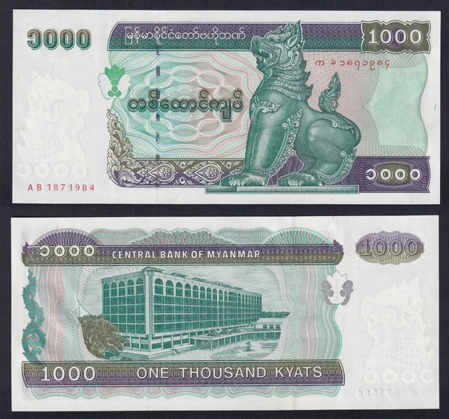 BILLET DE BANQUE Myanmar 1000 KYATS 1998 P.-77b FDS/UNC EUR 7,23 ...