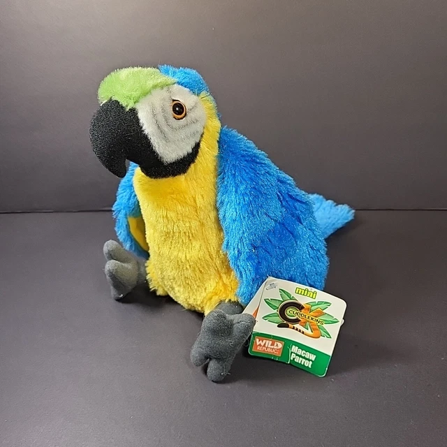 WILD REPUBLIC MACAW Parrot Plush Bird Blue Yellow Green Stuffed Animal ...