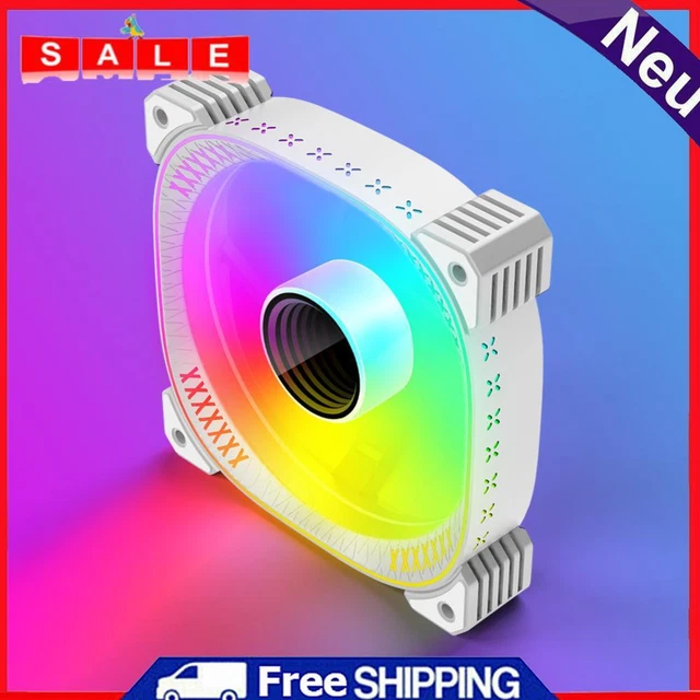 PC CASE FAN 120mm Cooling Fan 5V 3Pin ARGB Addressable RGB Fan(White ...