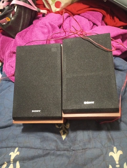 SONY SS-CEH25 BOOKSHELF STEREO HI-FI SPEAKERS 4 Ohms Brown With Black ...