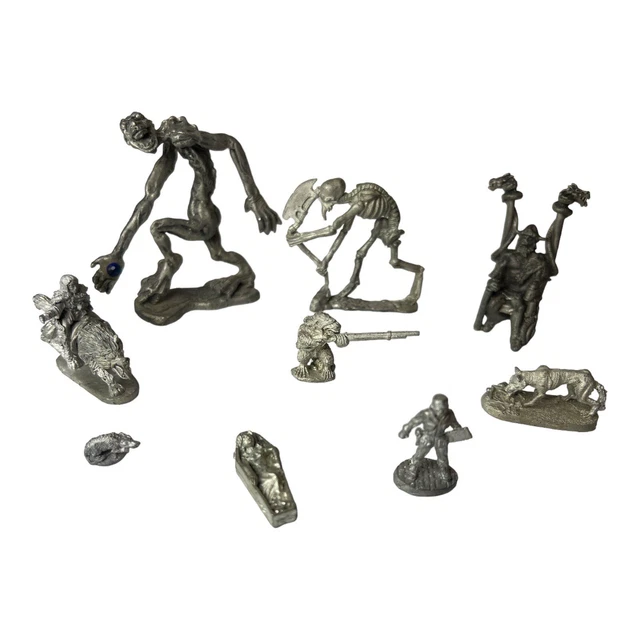 10 D&D METAL Miniatures Characters Creatures Grenadier Ral Partha RPG ...