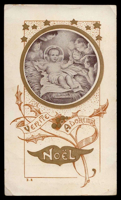 &VENITE ADOREMUS& - CHRISTMAS - CHILD JESUS & ANGELS Old 1909 w/ GOLD ...