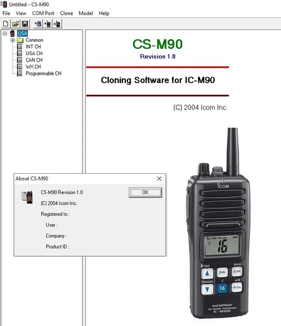 ICOM CS-M90 REV. 1.0 PROGRAMMING & CLONE SOFTWARE for IC-M90 Download ...