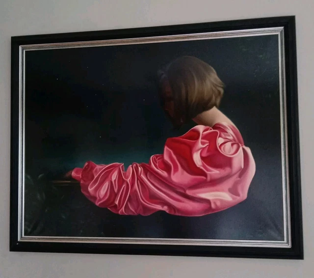 BARBARA TATE ORIGINAL Oil Painting ' The Pink Sleeve ' Framed Signed ...