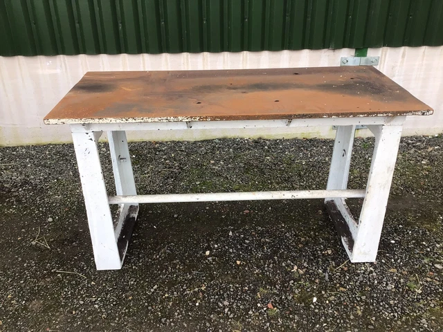HEAVY DUTY CAST steel work bench /tabel £500.00 - PicClick UK