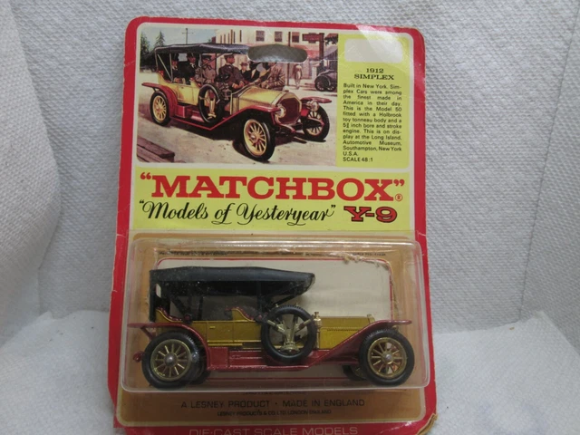 MATCHBOX Y-9 SIMPLEX 1912 Model 50 ‘Models of Yesteryear’ in Original ...