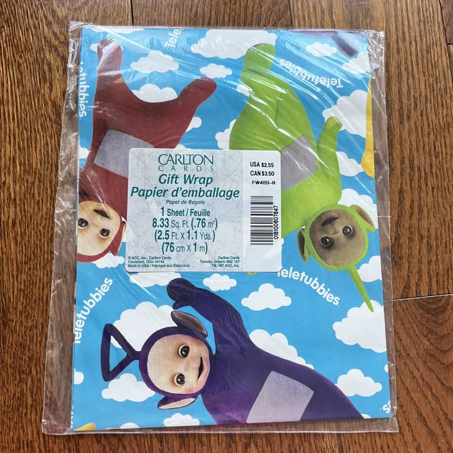 VINTAGE TELETUBBIES GIFT Wrap Wrapping Paper Carlton Cards Birthday ...