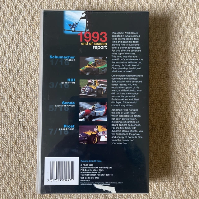 FORMULA 1 GRAND Prix Review 1993 (VHS/SH, 1993) - Senna Fights Back £7. ...