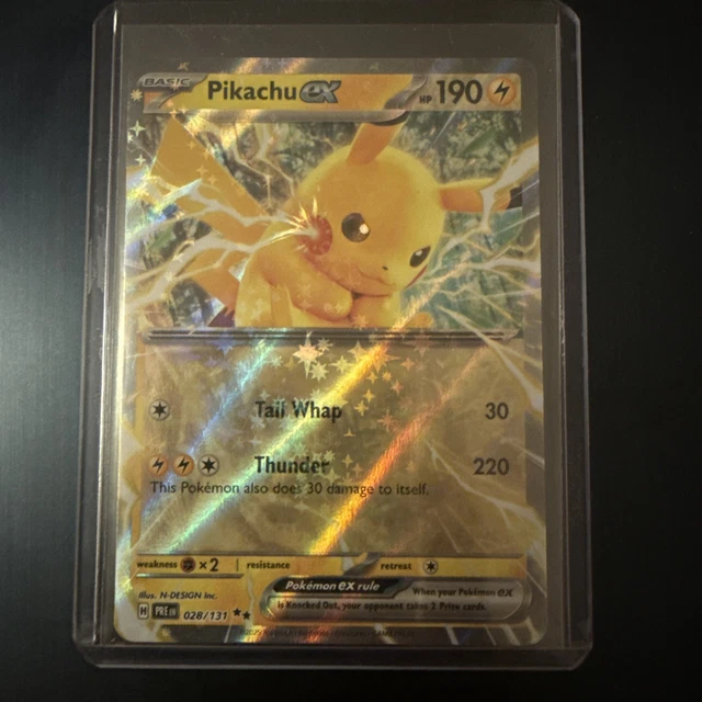 POKEMON PIKACHU EX Holo Card 028/131 SV Prismatic Evolutions Double ...