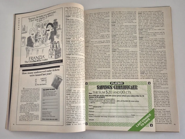 PLAYBOY MAGAZINE JUNE 1988 Emily Arth India Allen Chevy Chase $7.00 ...