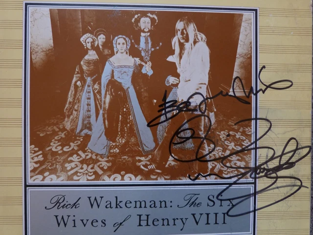 AUTOGRAPHE ORIGINAL SIGNED du Claviste RICK WAKEMAN sur Pochette LP 33T ...